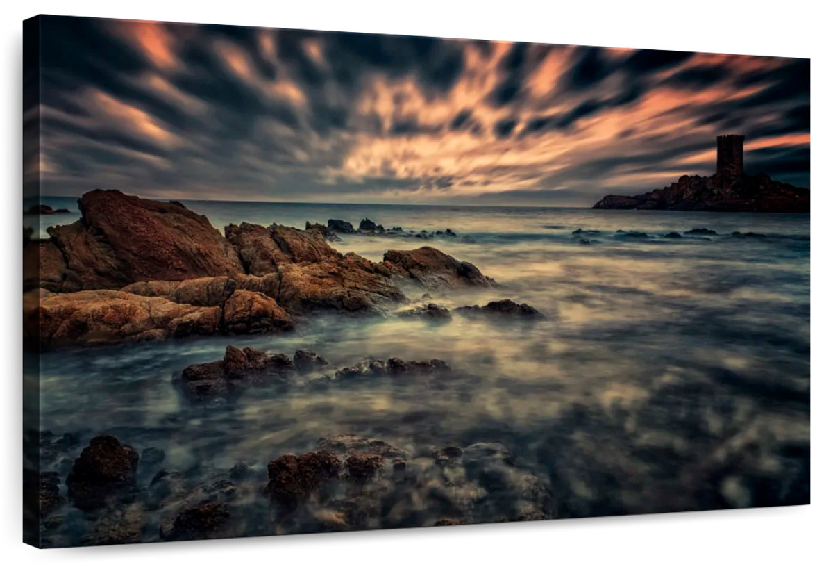 Beachcrest Home™ Gillard Stormy French Riviera Seascape | Wayfair