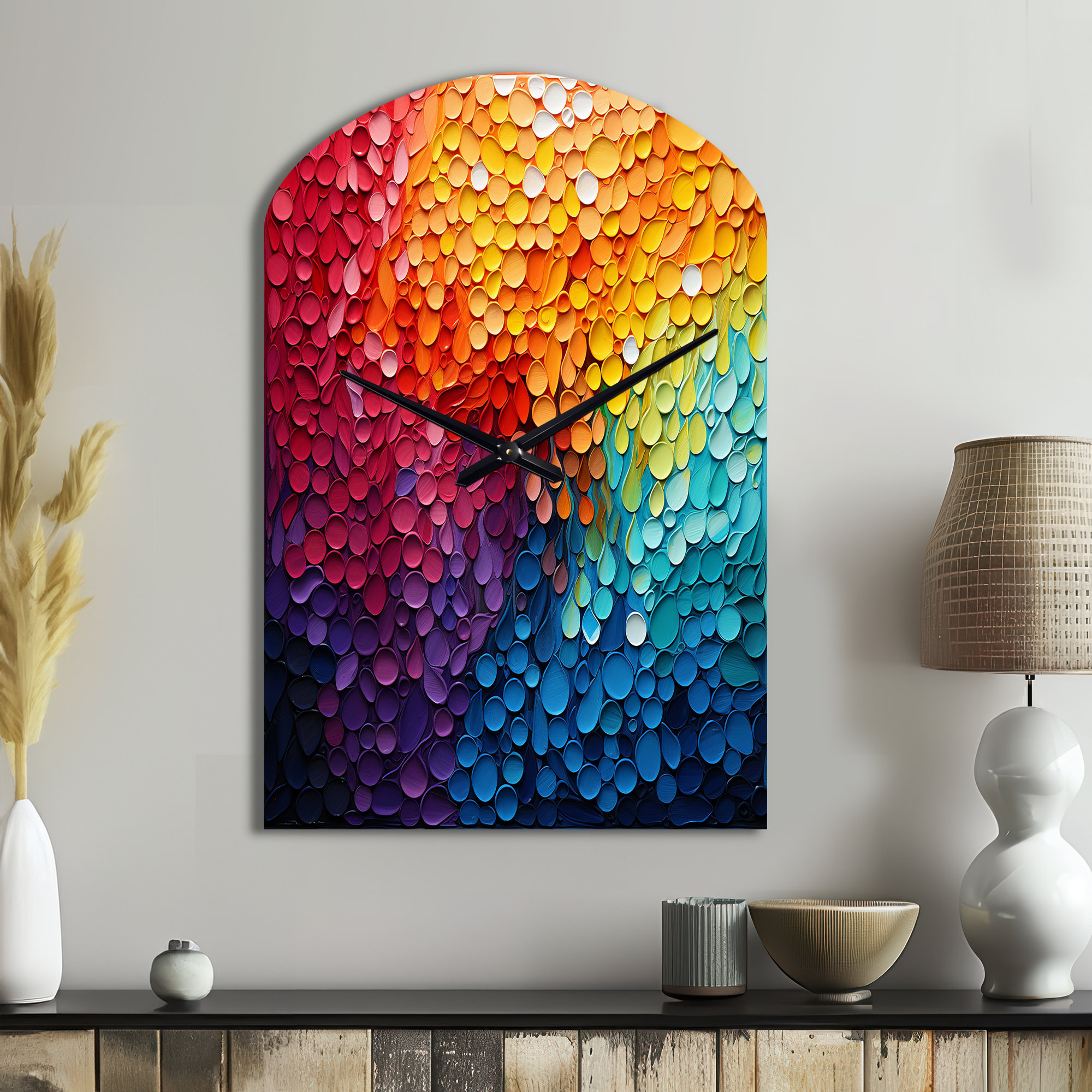 Design Art Hardedge Art Contrasting Cadence I - Arch Shape Multi-Color ...