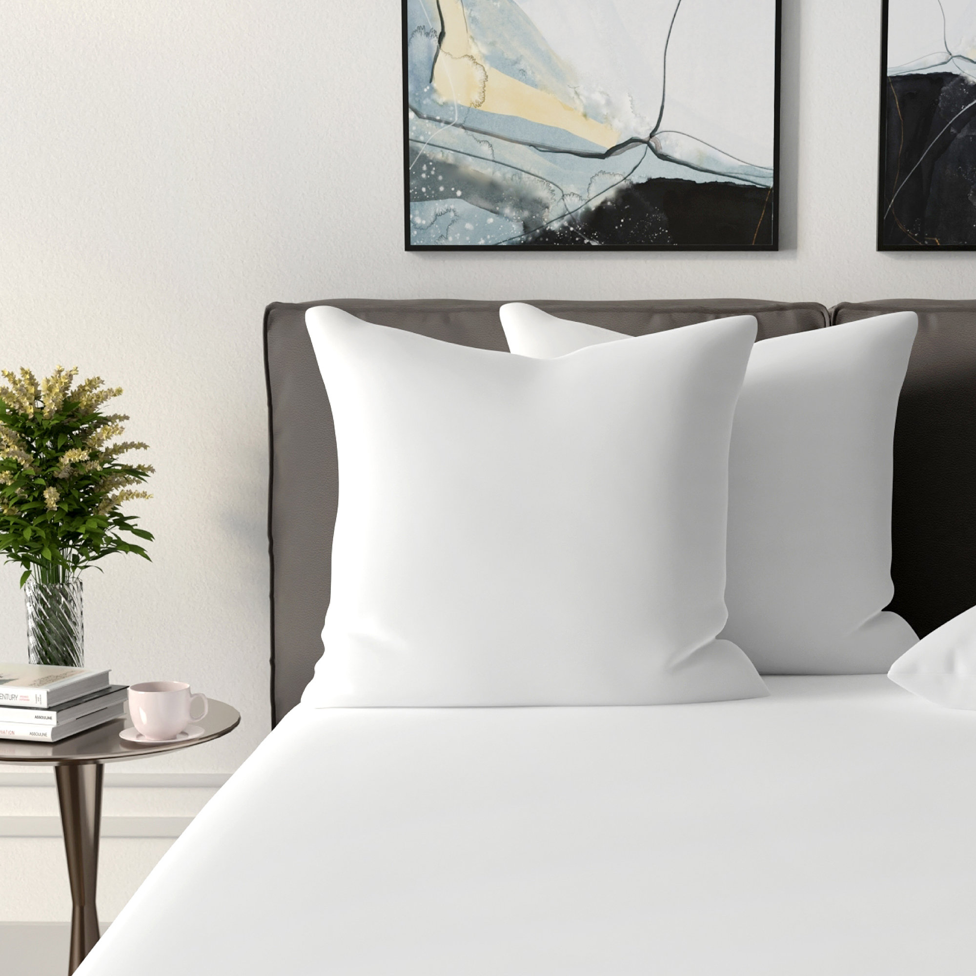 BodiPEDIC Fiber Filled 27 in x 27 in Euro Square Pillow Insert ...