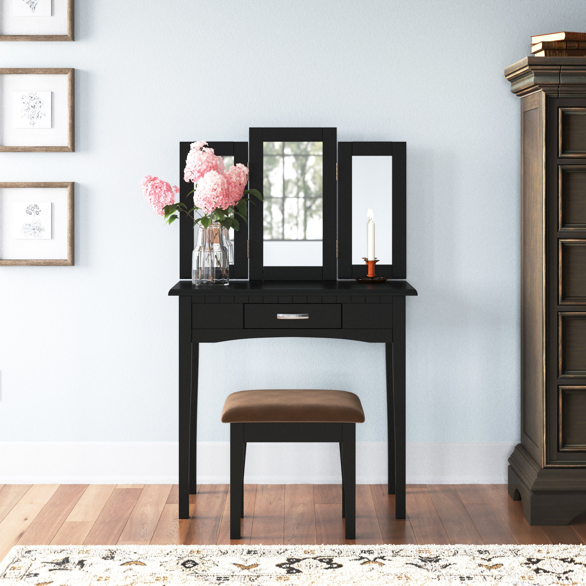 Winston Porter Solid Wood Vanity Set with Mirror & Reviews - Wayfair Canada
