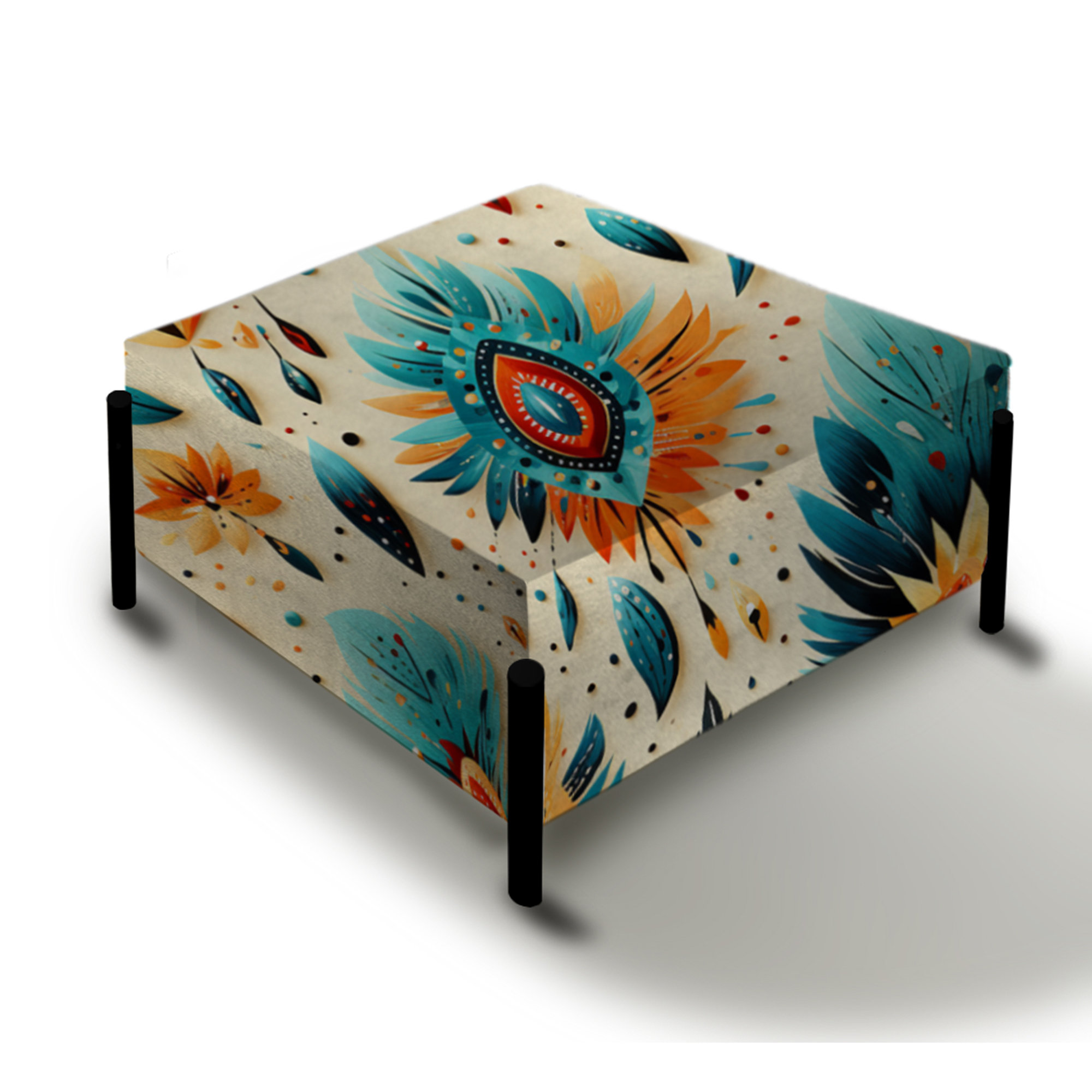 Design Art Artistic Nomad Boho Pattern Earth Tones - Boho Large Square ...