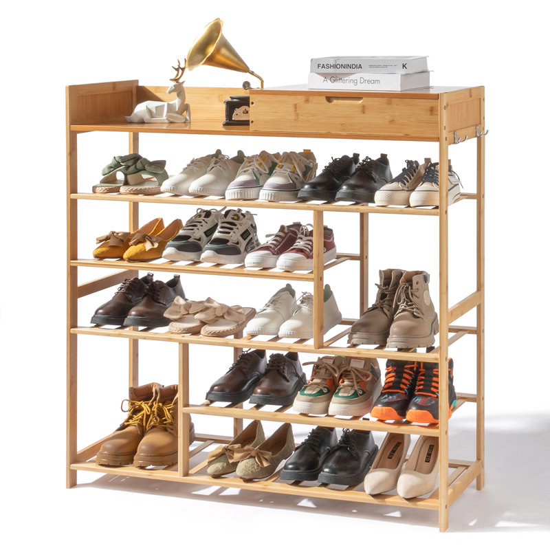 Millwood Pines Nanno 24 Pair Solid Wood Shoe Rack & Reviews | Wayfair