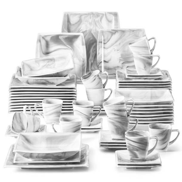 MALACASA Porcelain China Dinnerware Set - Service for 12 & Reviews ...