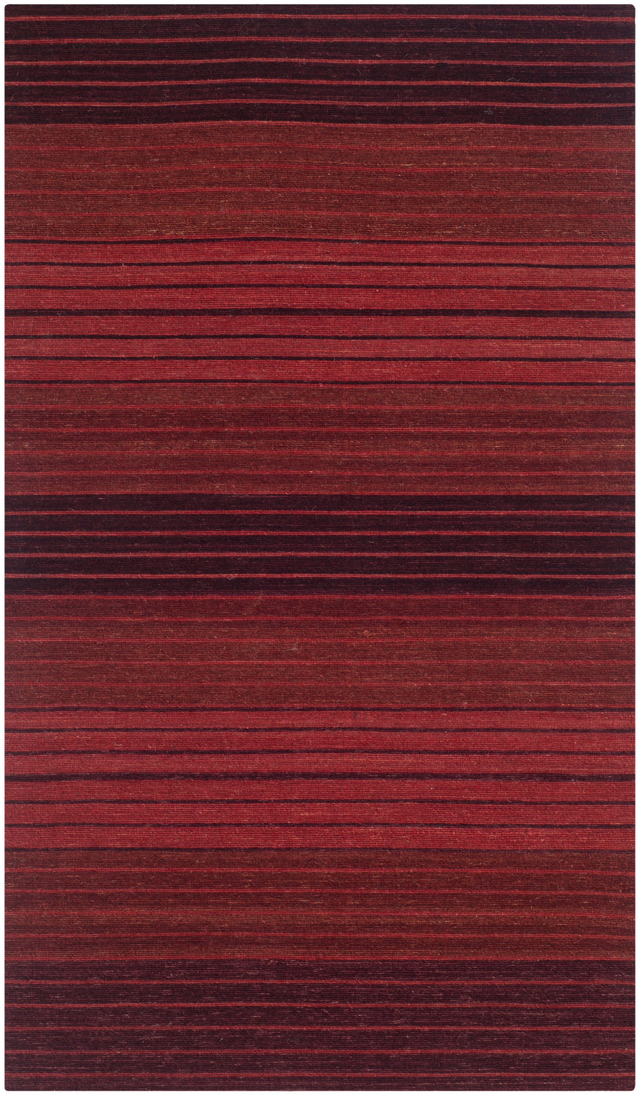 Ebern Designs Cruz Hand Loomed Wool/Cotton Striped Rug in Red & Reviews ...