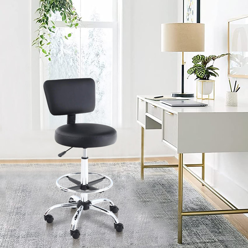 Inbox Zero Menahil Adjustable Drafting Stool with Footrest, Adjustable ...