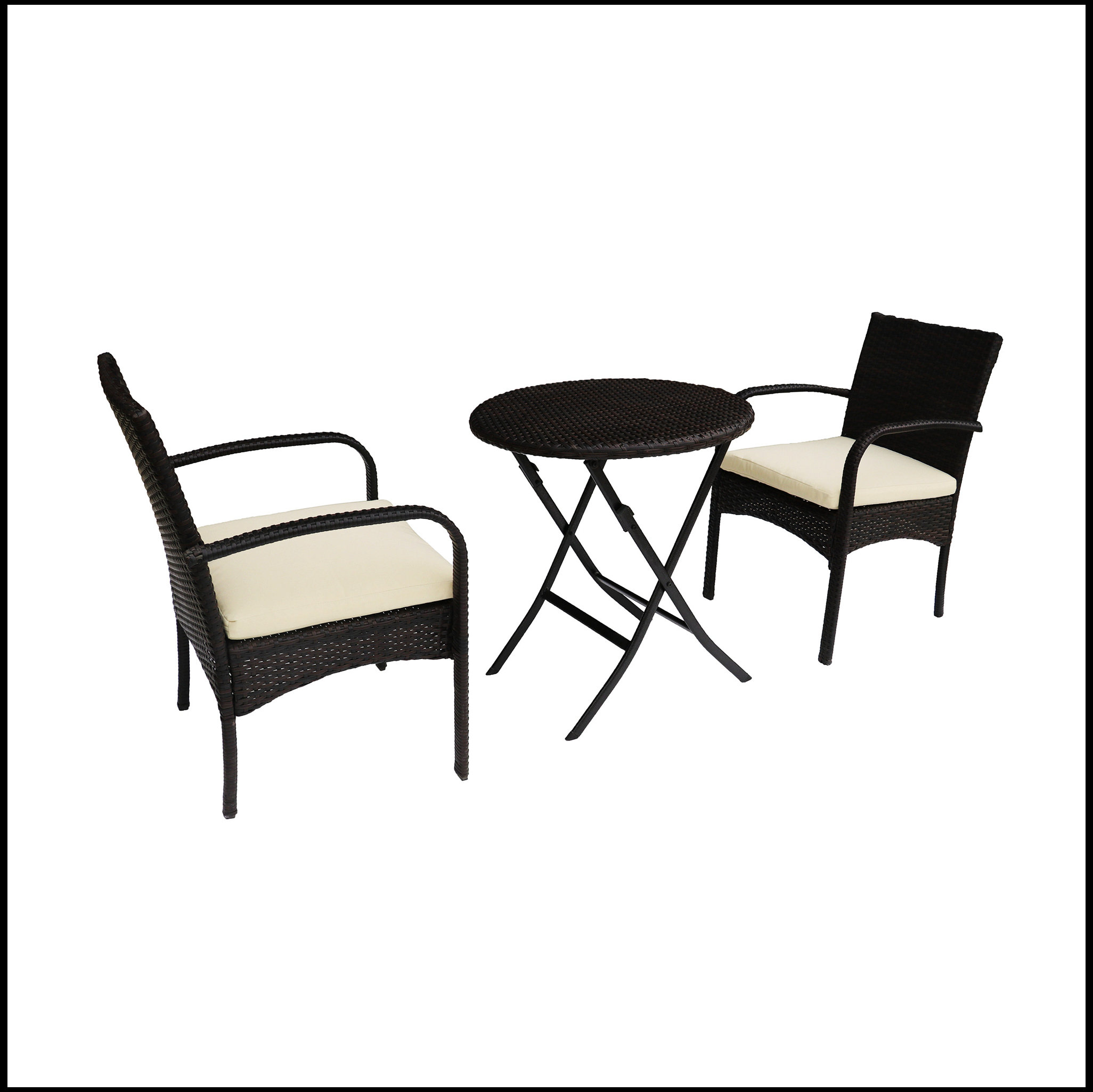 Winston Porter Bistro, with two upholstered chairs and a table, all ...