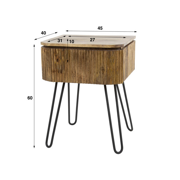 Union Rustic Orionis Steel Bedside Table | Wayfair.co.uk