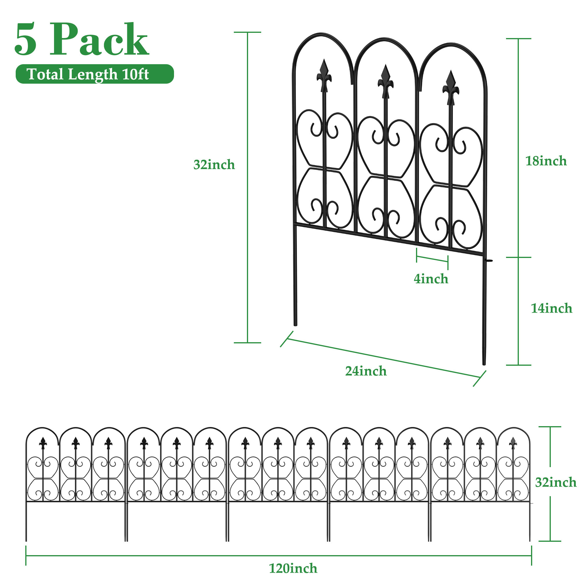 BKB365 3 ft. H x 10 ft. W Metal Fence Panel & Reviews - Wayfair Canada