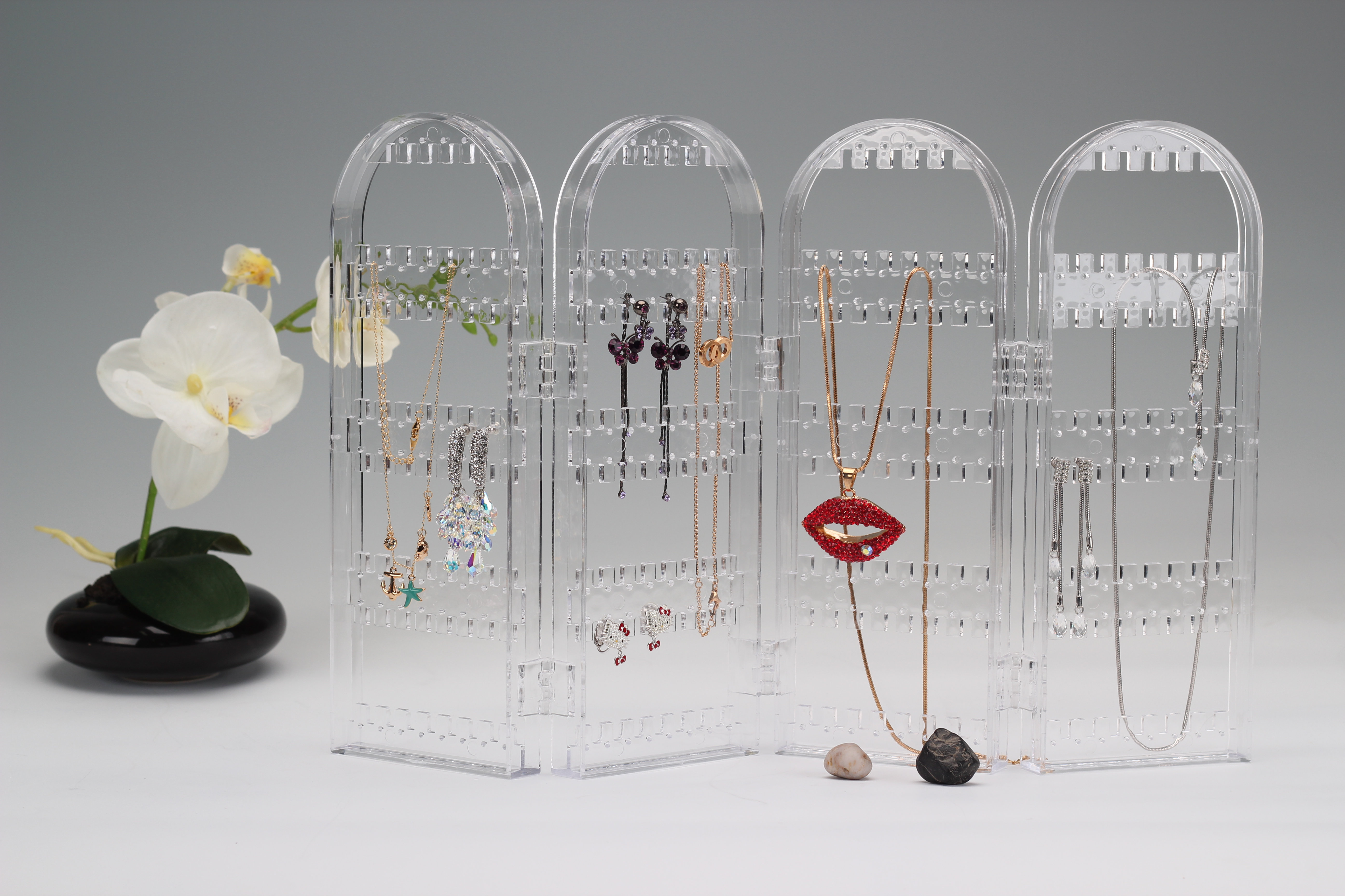 Wrought Studio Foldable Acrylic Earring Bracelet Necklace Screen Stand ...