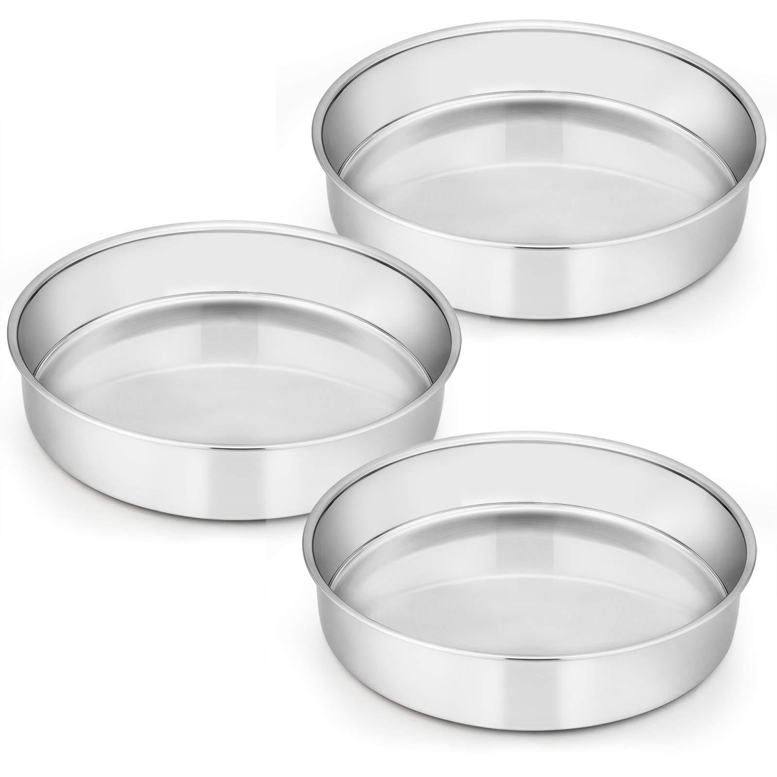 ATC HOLDINGS Cake Pan Set of 3, Stainless Steel Round Layer Pans, Non ...