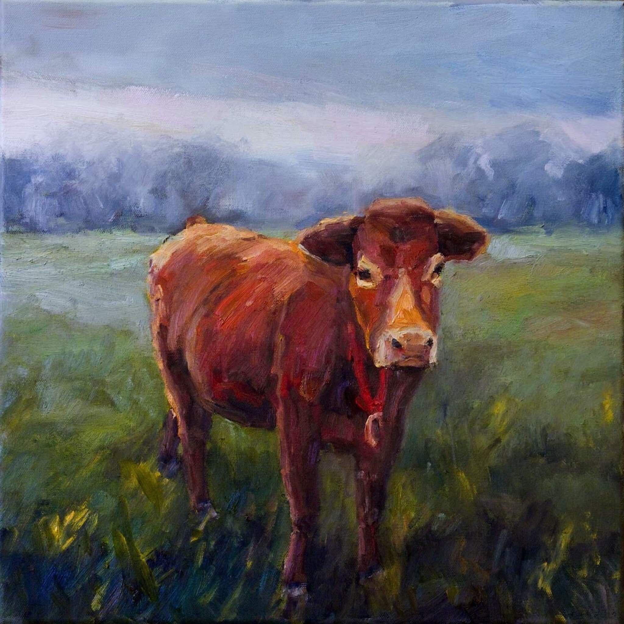 August Grove Red Cow by John Beard - Unframed Print - Wayfair Canada