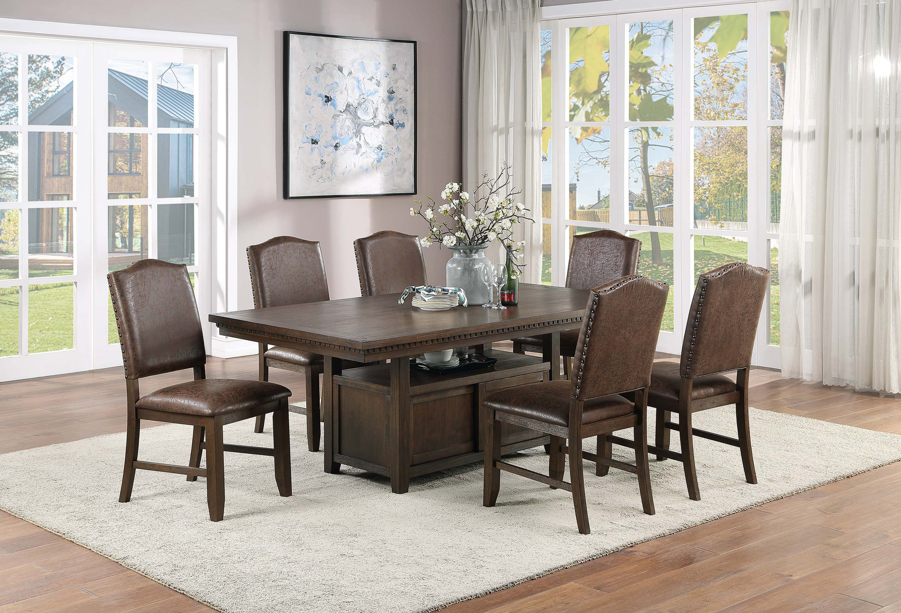 Lark Manor™ Dining Room Furniture Rustic Table W Storage Base Side ...