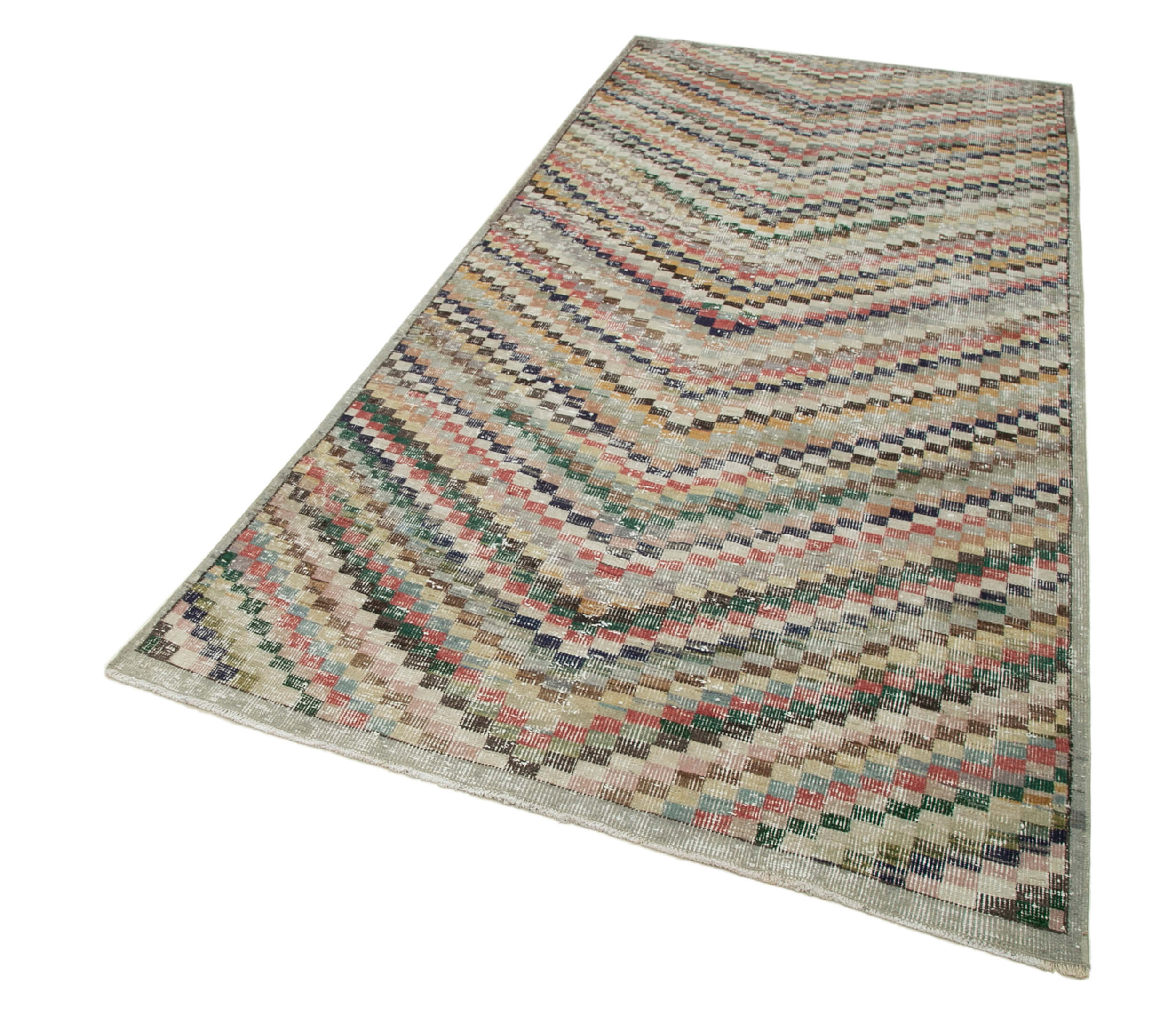 Bungalow Rose Chorro Checkered Kilim Green Checkered Wool Handmade Area ...