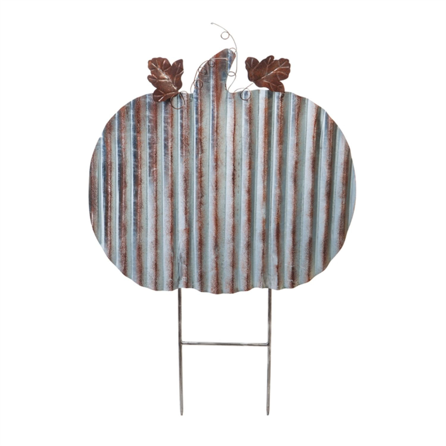 Evergreen Enterprises, Inc Galvanized Pumpkin Metal Laser Cut Yard ...