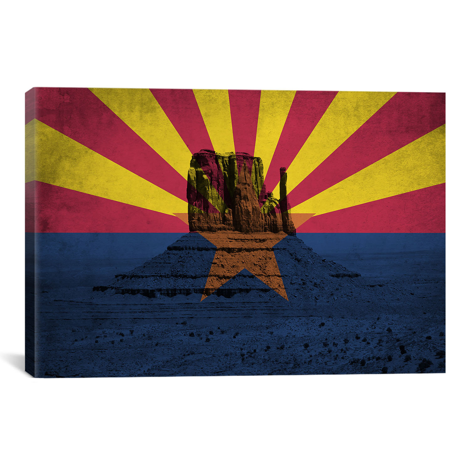 Winston Porter Arizona Flag, Monument Valley Grunge - Graphic Art Print ...