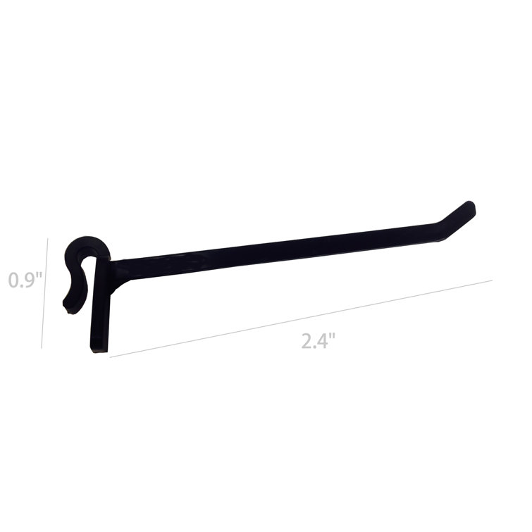 FixtureDisplays 4" Black Plastic Hooks Corrugated Board Slot Hook | Wayfair