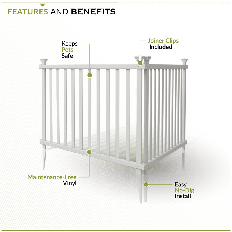 Zippity Outdoor Products 3ft H x 3.5ft W (2 Panels) No Dig Zippity ...