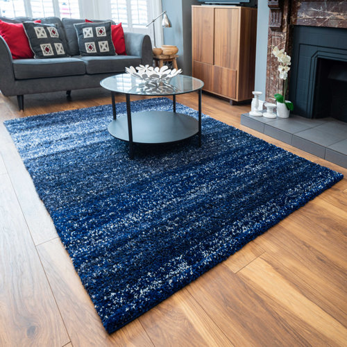 Brayden Studio Luxury Shaggy Navy Rug & Reviews | Wayfair.co.uk