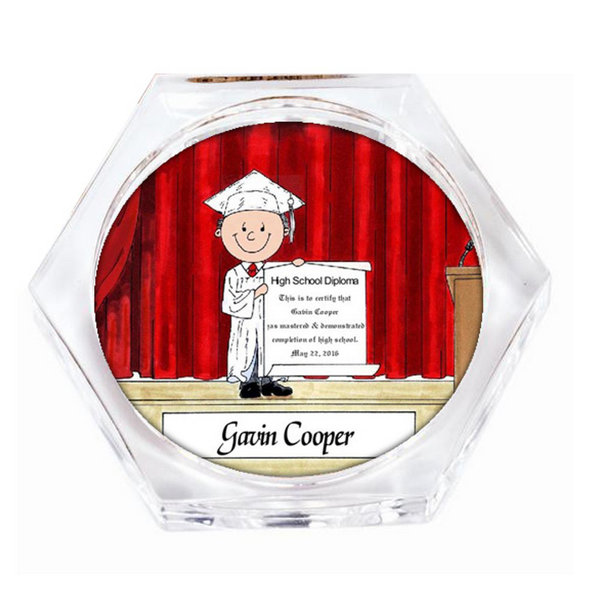 Printed Perfection Personalized Graduation - Male Drink Coaster Gift ...