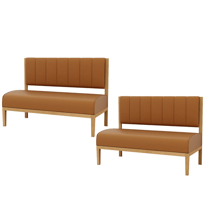 A UNIQUE LIGHT, LLC Restaurant Faux Leather Reclining Bench Set Of Two ...
