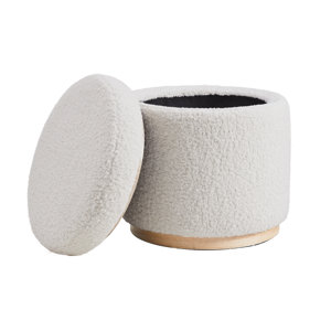 Lark Manor Thurleigh Round Sherpa Ottoman with Storage & Reviews | Wayfair