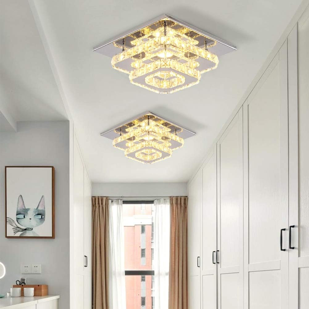 Mercer41 Crystal Ceiling Light Mini Led Chandelier Flush Mount Lighting ...
