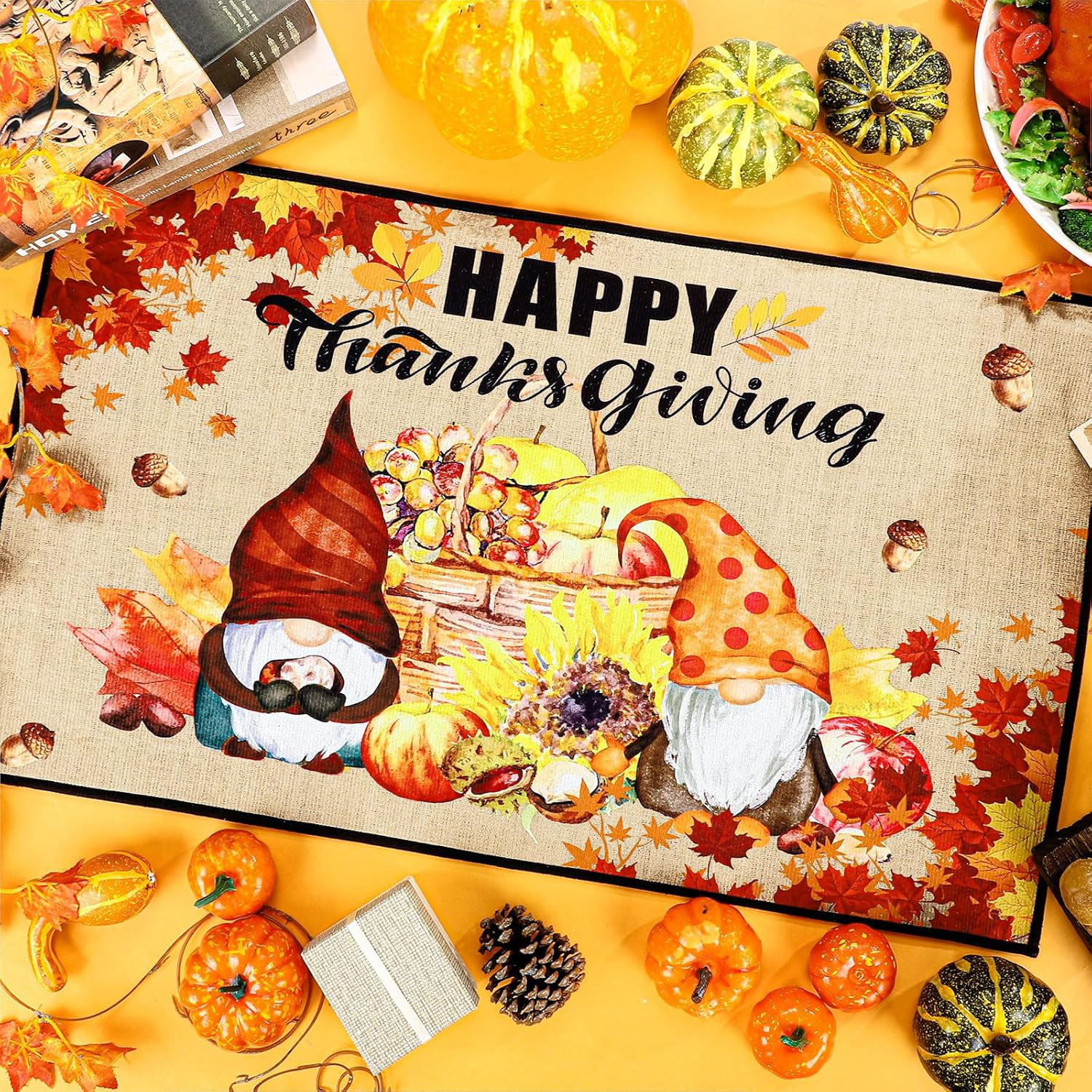 The Holiday Aisle® Fall Happy Thanksgiving Holiday Door Mat 17 X 29 ...