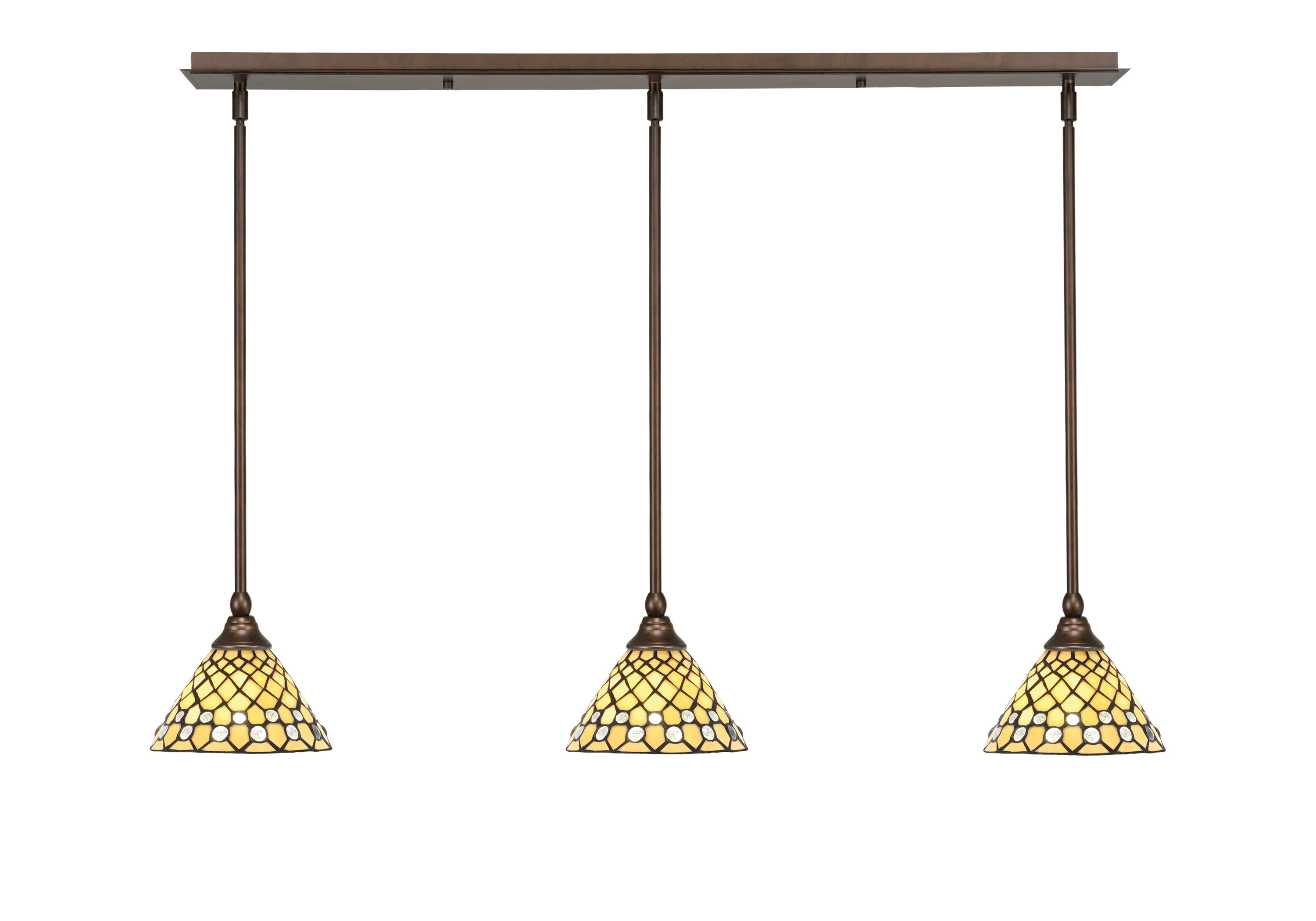 Latitude Run® 3 Light Stem Hung Linear Pendalier With 7" Starlight Art ...