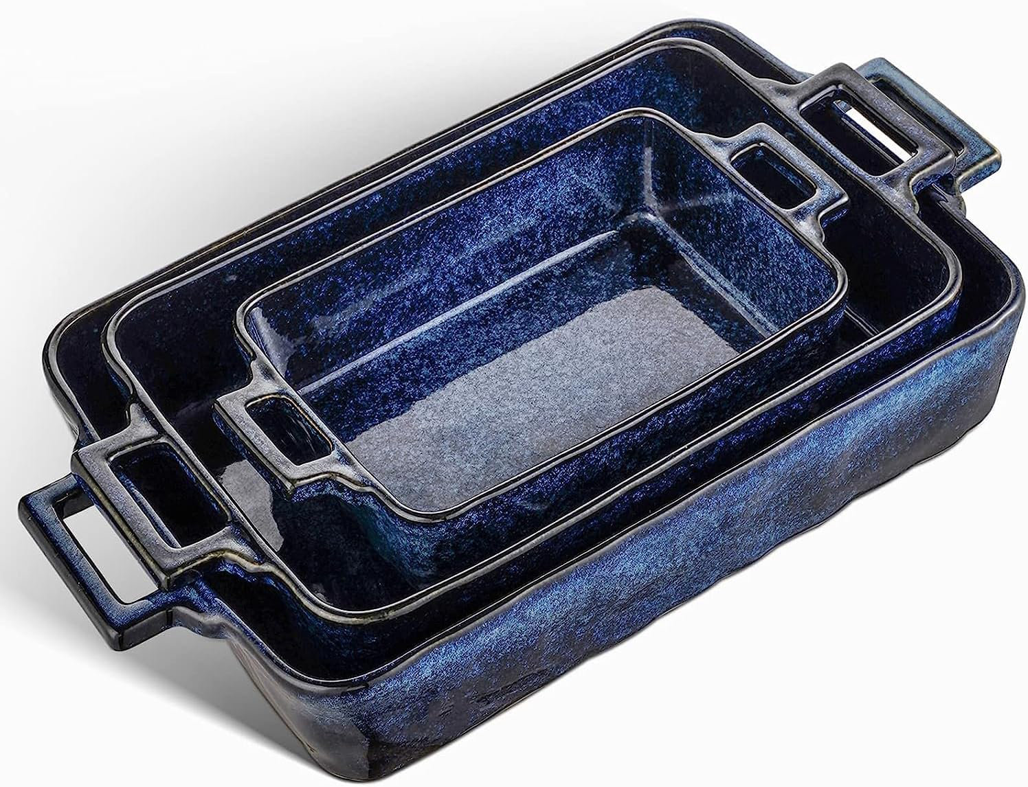 Adeco Trading Ceramic Bakeware Set, Porcelain Rectangular Lasagna Pans ...