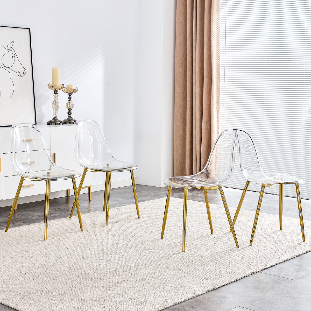 Corrigan Studio® Modern Simple Transparent Dining Chair Chair Armless ...