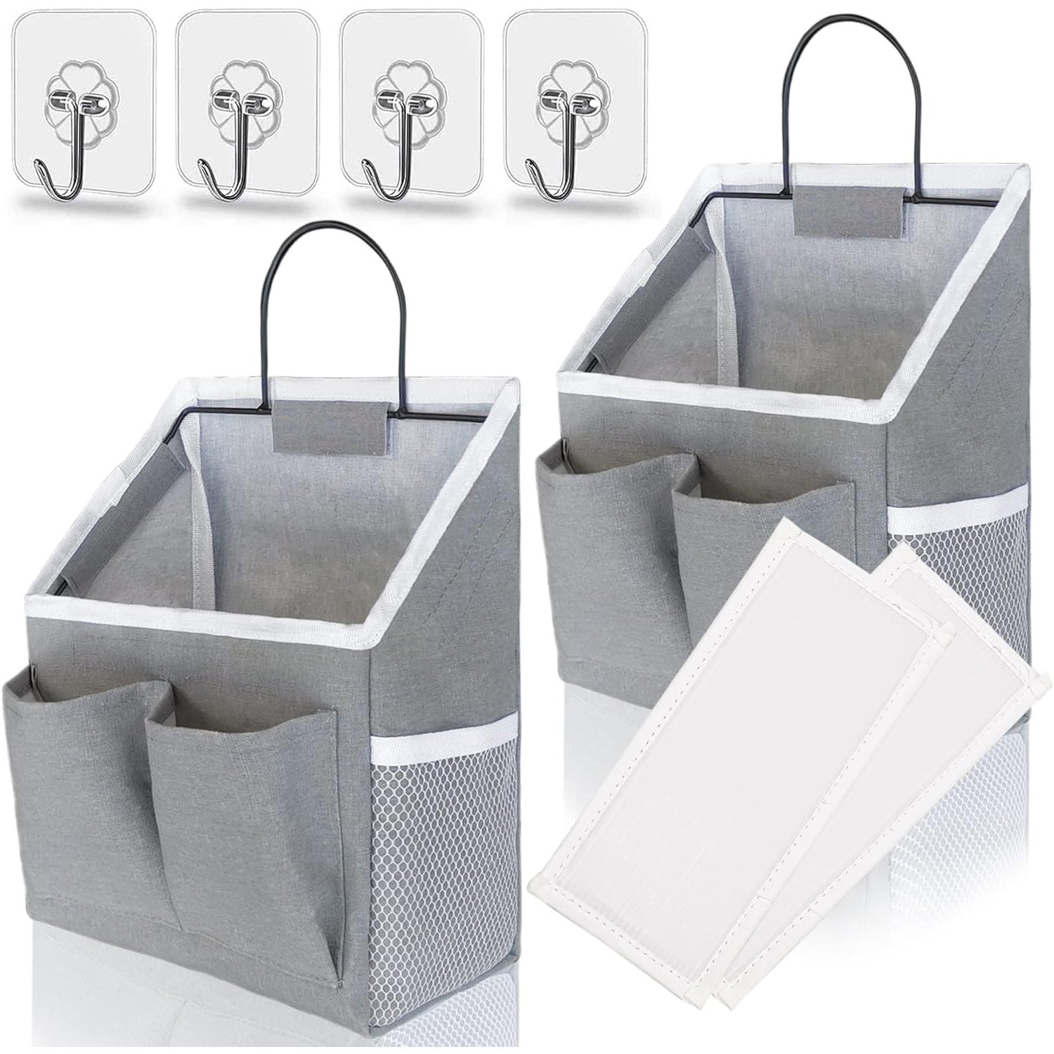 Rebrilliant 2pcs Small Wall Hanging Organizer Bag, Linen Fabric Door ...