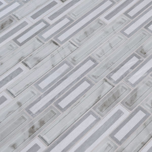 MSI Bloki Natural Stone/Glass Linear Mosaic Wall Tile | Wayfair