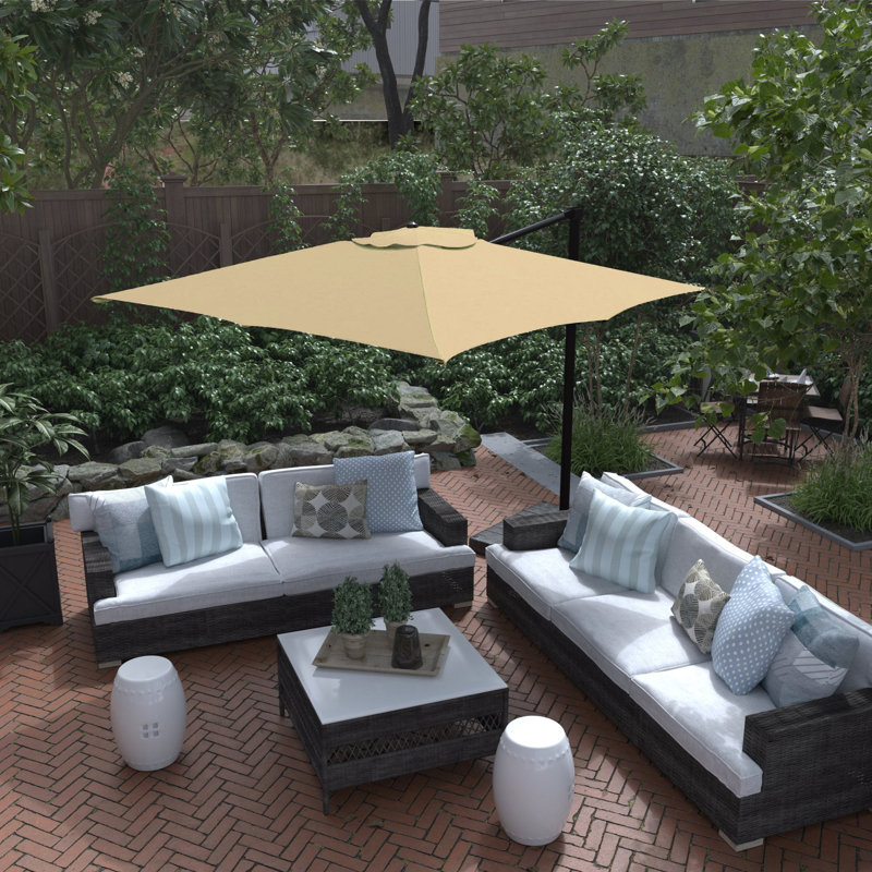 Arlmont & Co. Dayshia 102.63'' Square Cantilever Sunbrella Umbrella ...