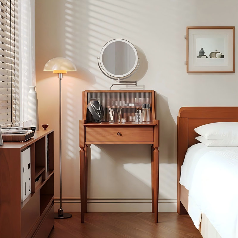 Wrought Studio™ Solid Wood Vintage Vanity Table | Wayfair