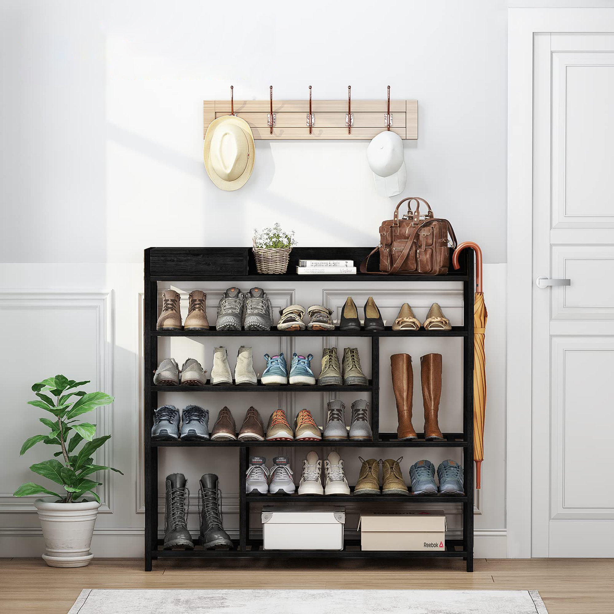 Loon Peak® Bamboo 30 Pair Stackable Shoe Rack | Wayfair