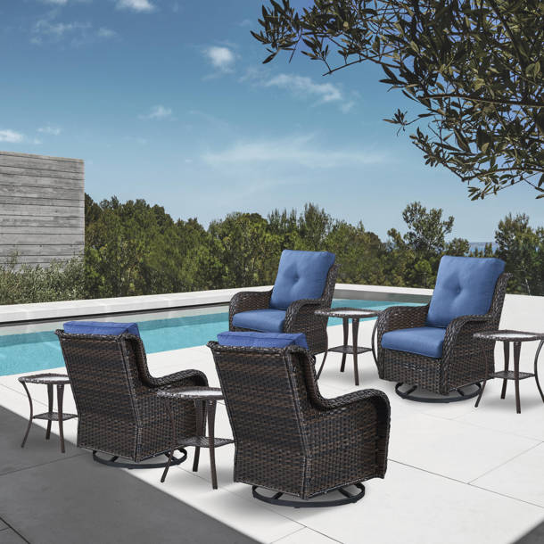Red Barrel Studio® Schutt 3 Piece Patio Set Outdoor Wicker Glider ...