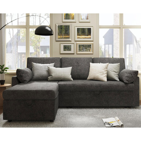 Latitude Run® Modern Sleeper Sofa Bed, Comfy Sofa With Storage Chaise ...