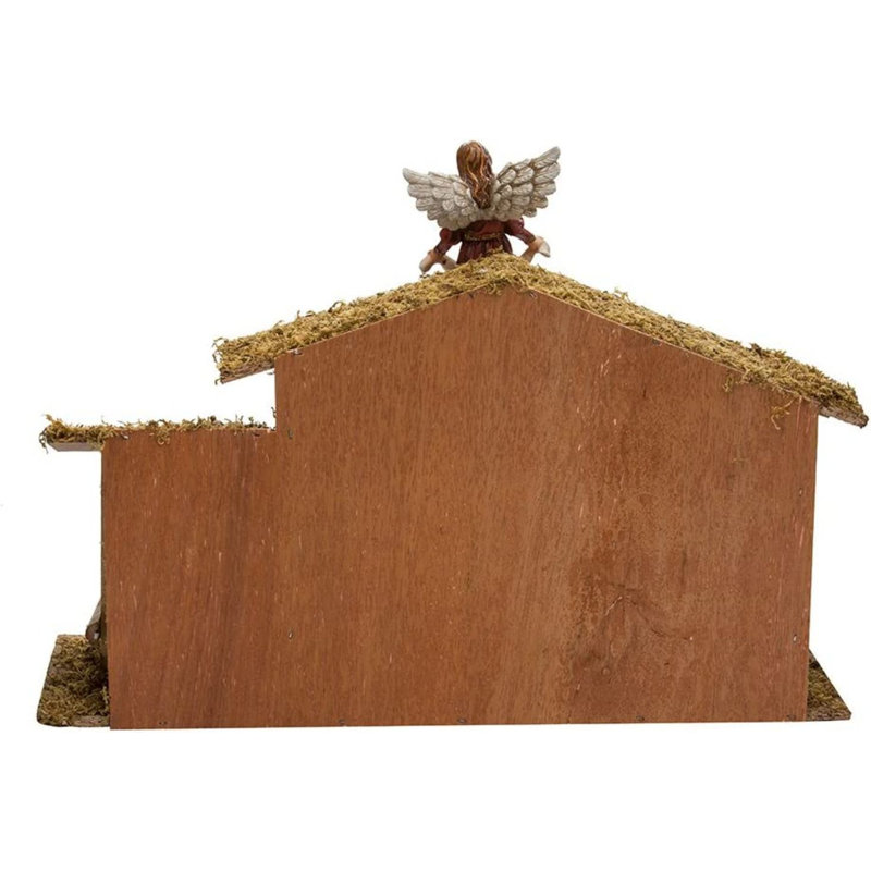 The Holiday Aisle® 12-Piece Wooden Stable Nativity Set, Brown - Wayfair ...