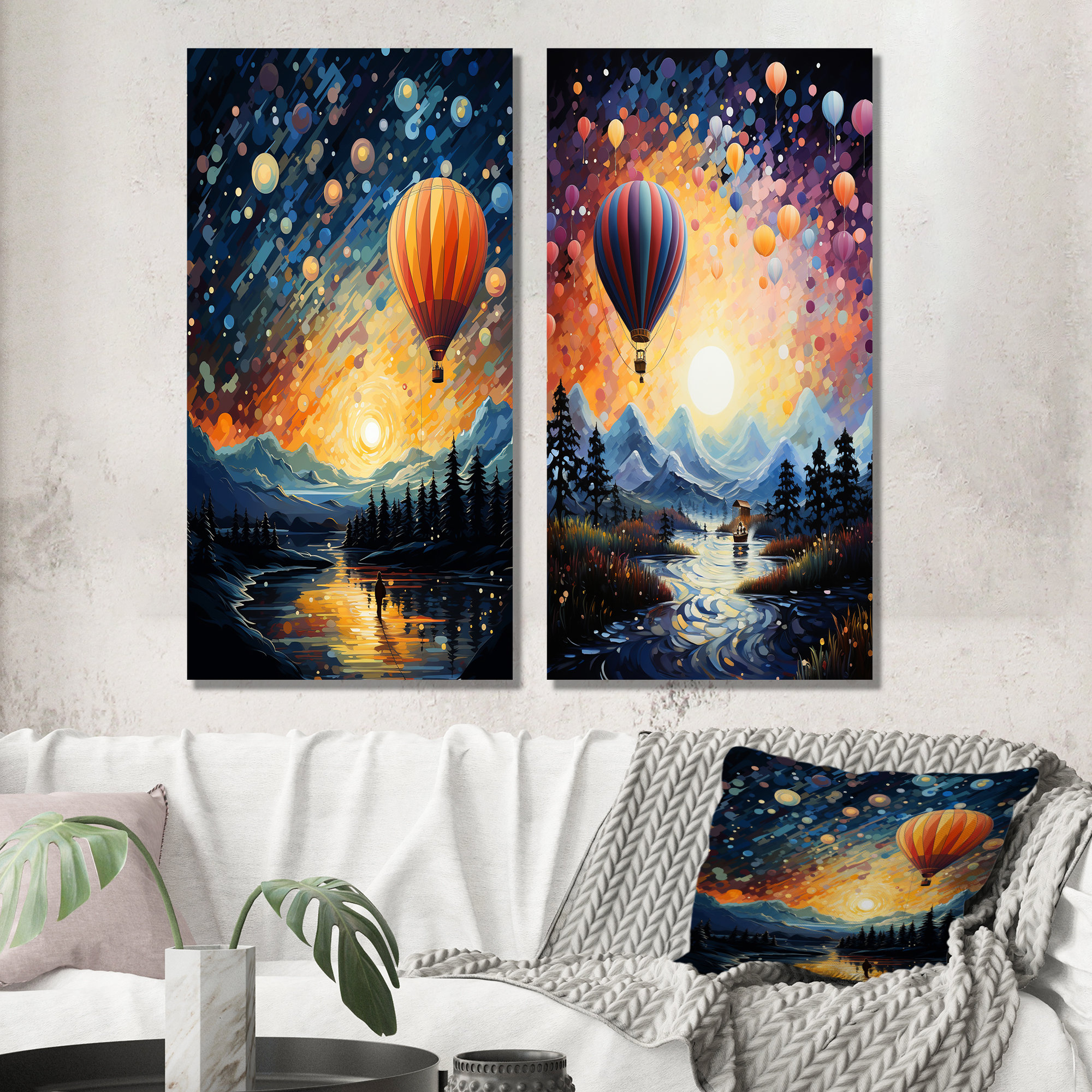 Millwood Pines Hot Air Balloon Heavenly Bliss - Hot Air Balloon Wall ...