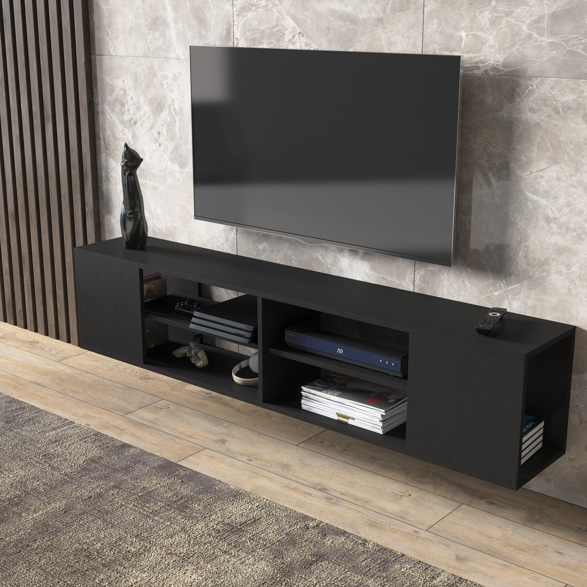 Modern Floating Media Center And Floating Media Cabinets Floating