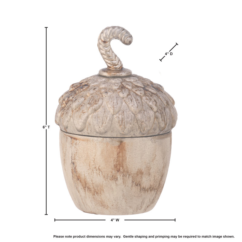 The Holiday Aisle® 6" Burnt Champagne Acorn Pot with Lid | Wayfair