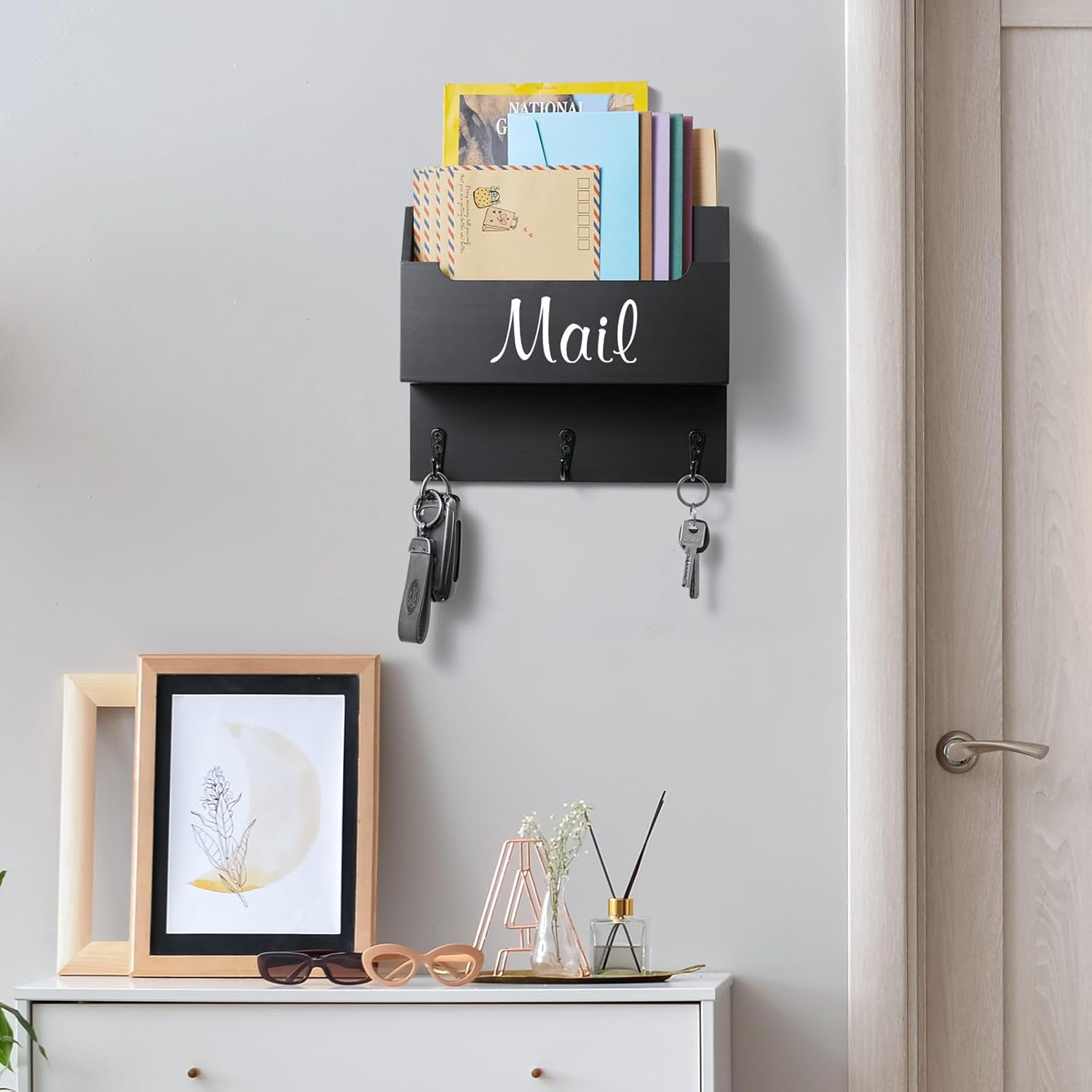 RAPTIZ Mail Organizer Wall Mounted, Mail & Key Holder For Wall, Hanging ...