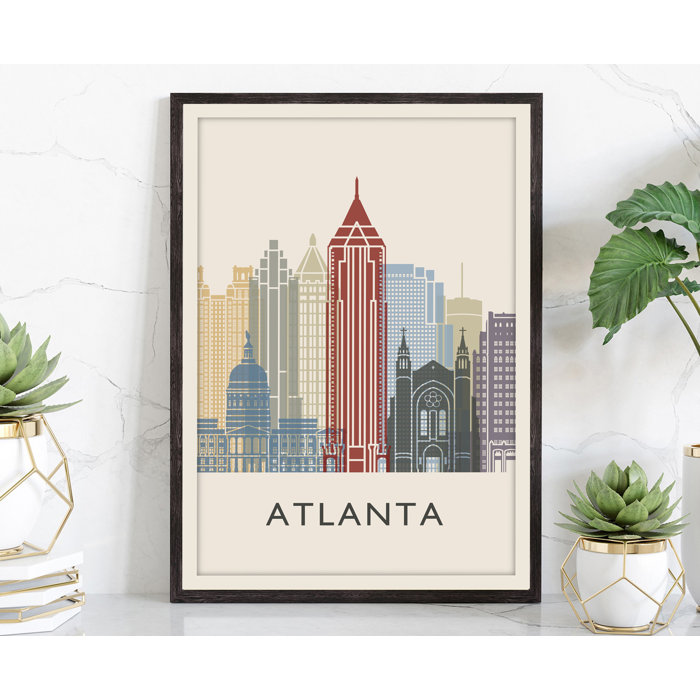 Trinx Atlanta Illustration US Cities Poster, Unframed Print, Georgia ...