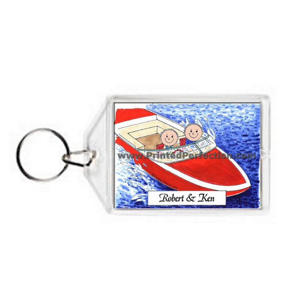 Printed Perfection Personalized Boating - Male & Male Acrylic Key Chain ...