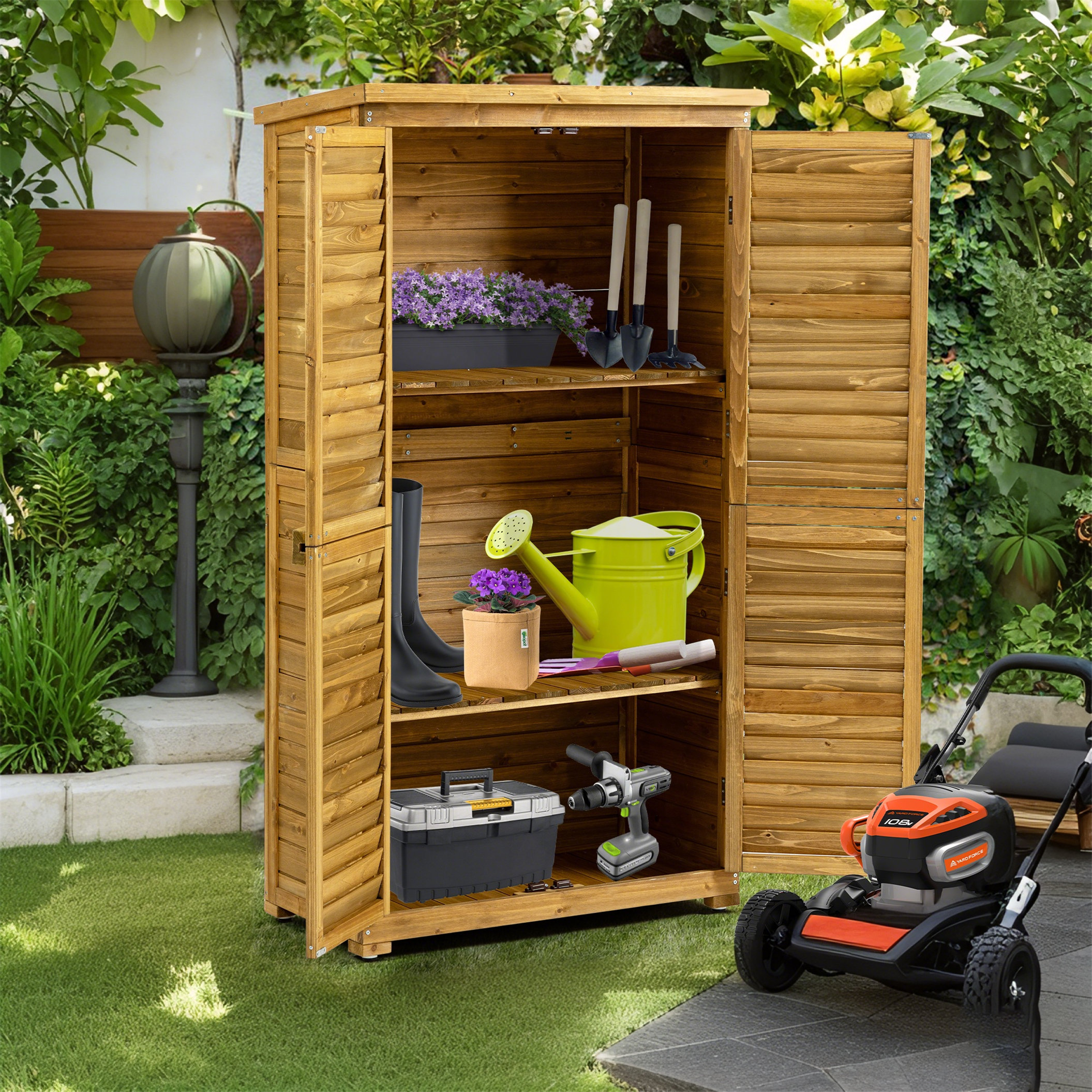 Modern Escapes Decor Outdoor 3ft×2ft Weather-Resist Storage Shed with ...