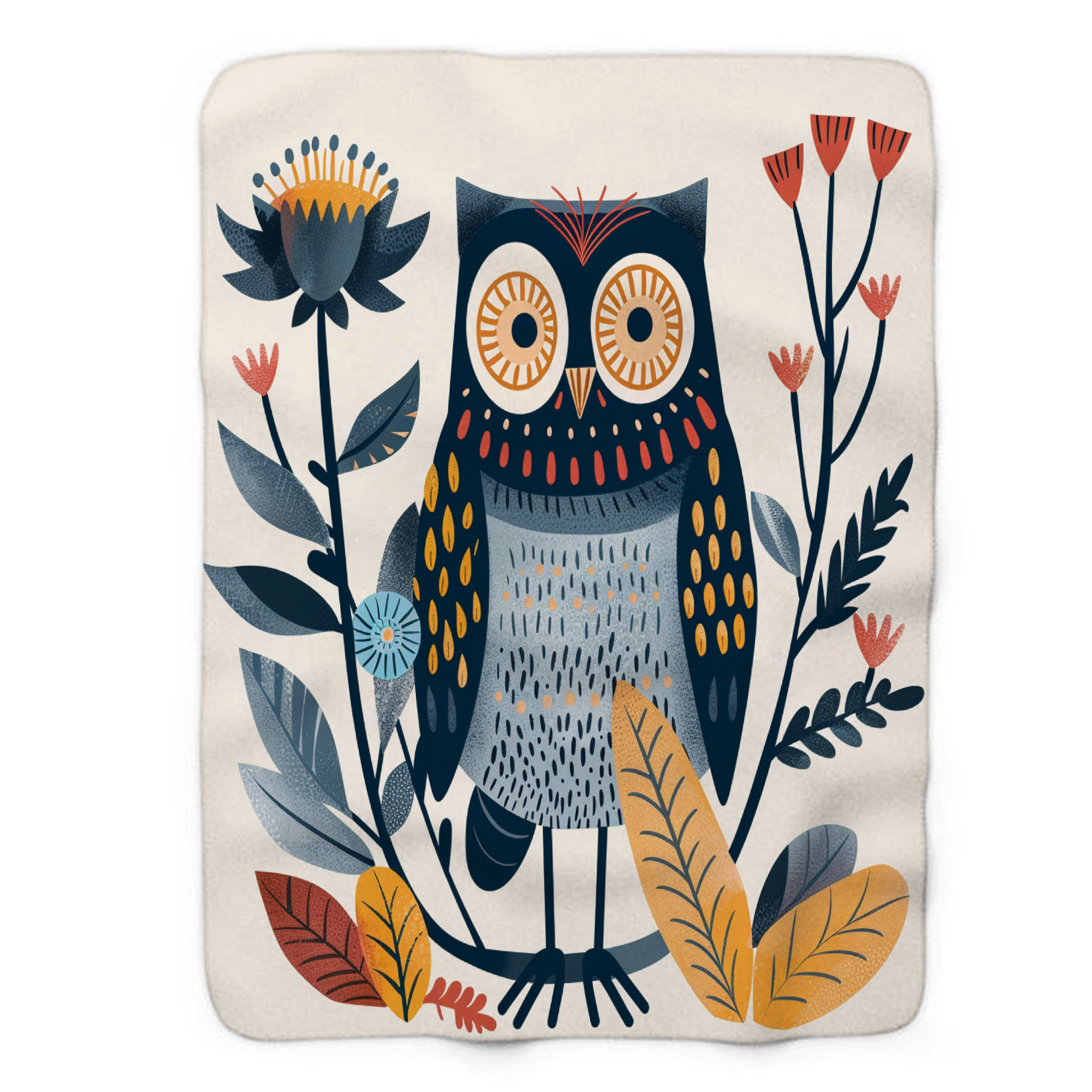 MentionedYou Owl Fall Design - 1 Piece Premium Sherpa Blanket | Wayfair