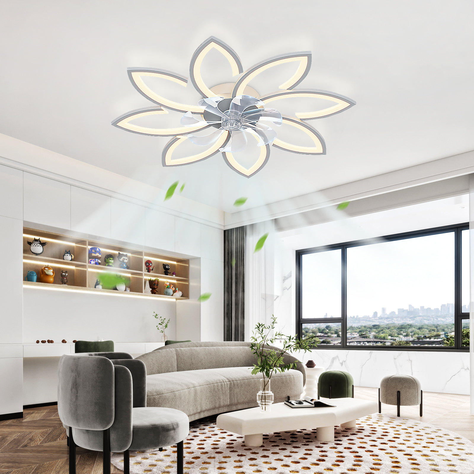 Wrought Studio LED Ceiling Fan with Light,Modern Dimmable Ceiling Fan ...