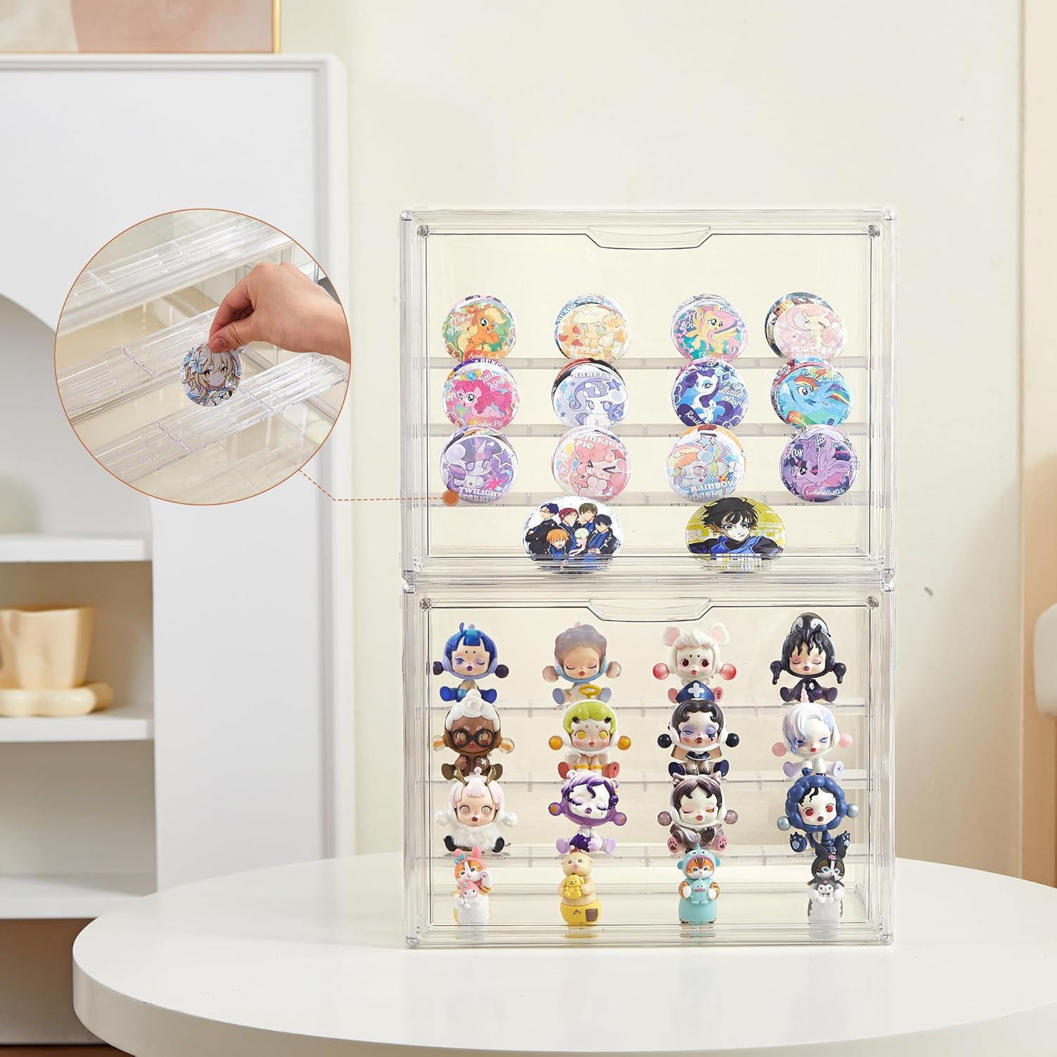 RAPTIZ Clear Acrylic Display Case For Figures 4 Layer Figure Display ...