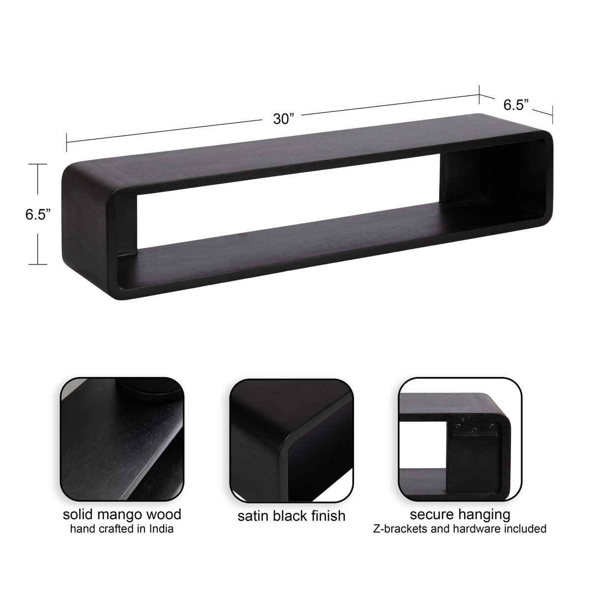 Ebern Designs Wood Floating Entryway Console Table & Reviews | Wayfair