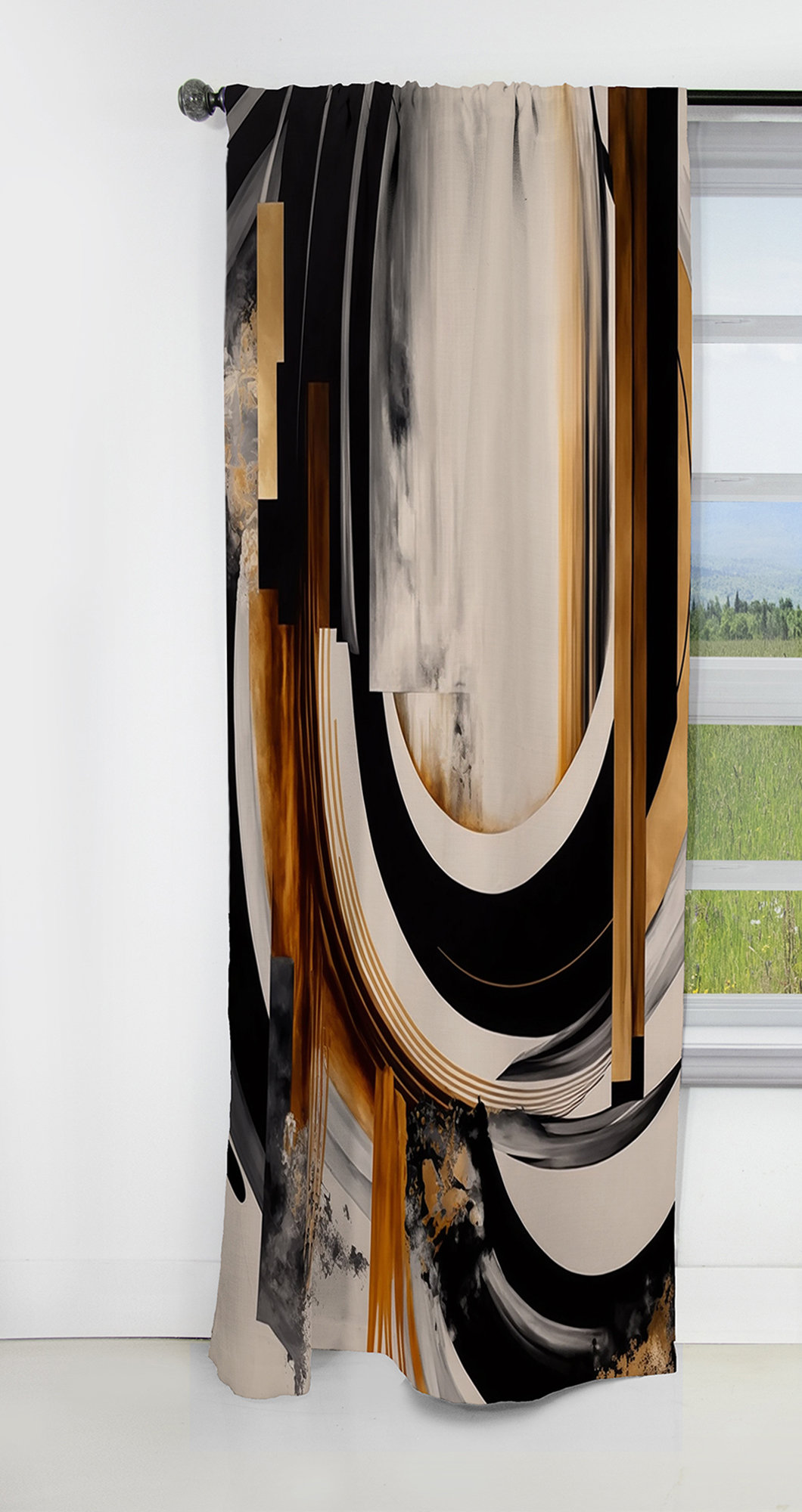 Design Art Gold Touch Art Deco IV - Abstract Curtain - Blackout ...
